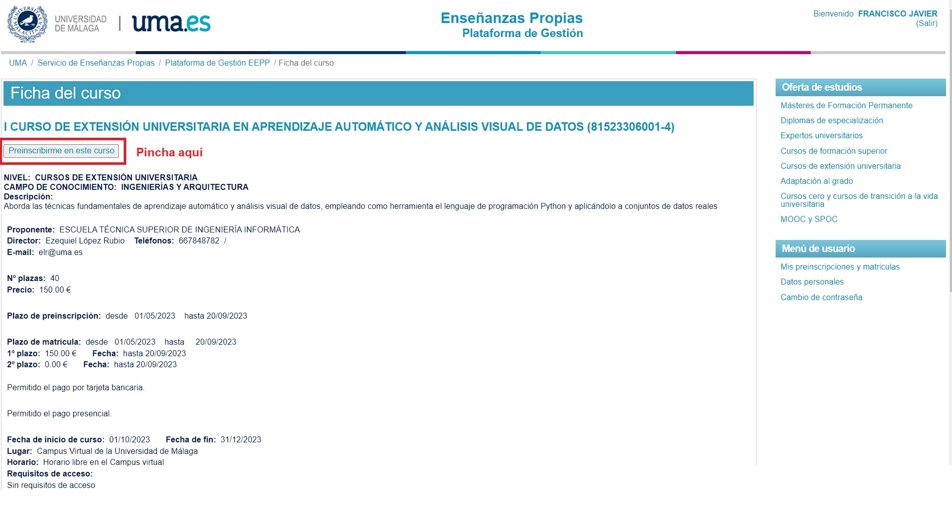 Preinscripción y matrícula - Aprendizaje Automático y Análisis Visual ...